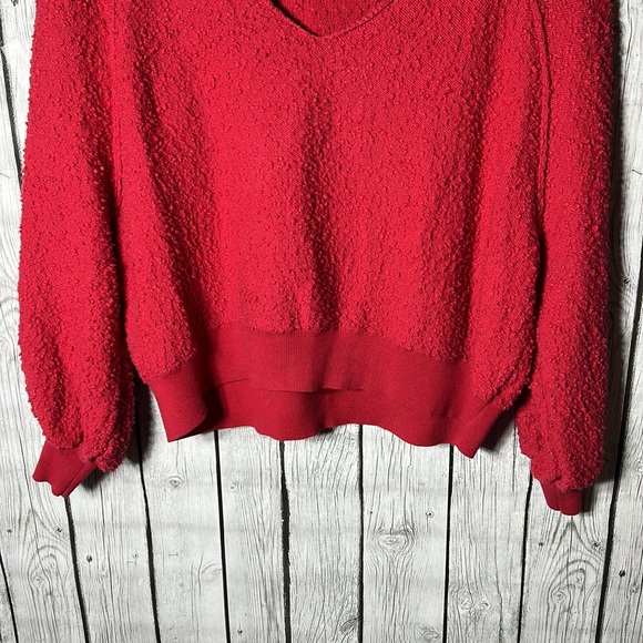 Free People | Sweaters | Free People Cranberry Red Nubby Knit Cropped ...